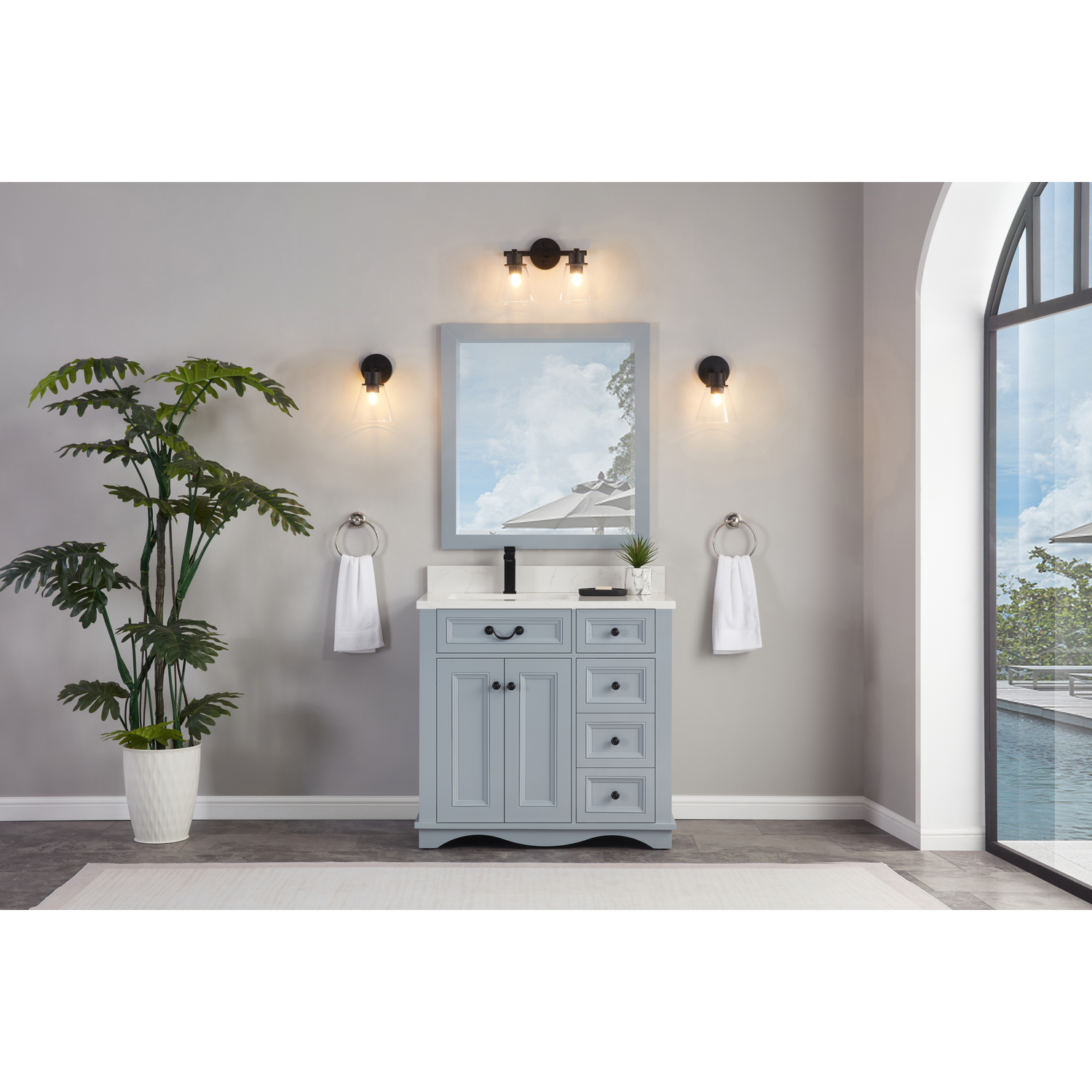 36" Scalloped Vanity, single sink – Harvest Homes Living